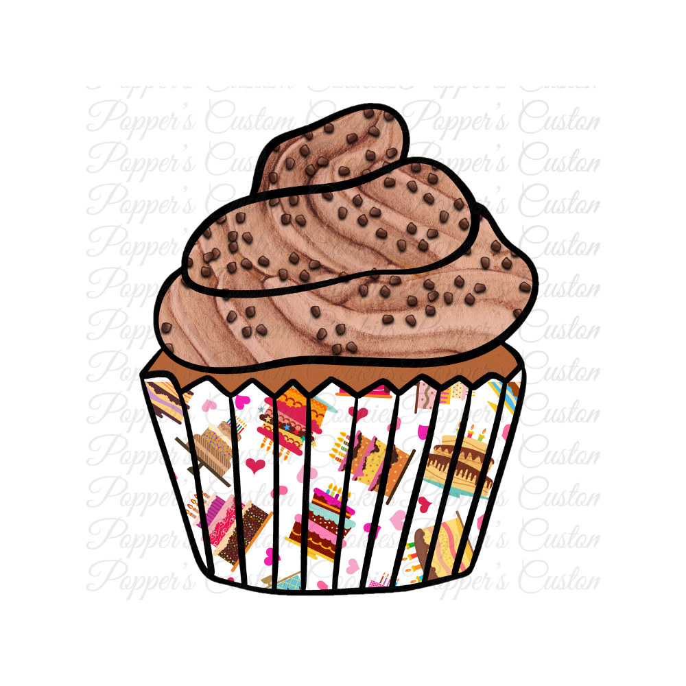 Cupcake, Swirl, Cake Liner, Chocolate Cake & Icing – The Design Studio ...